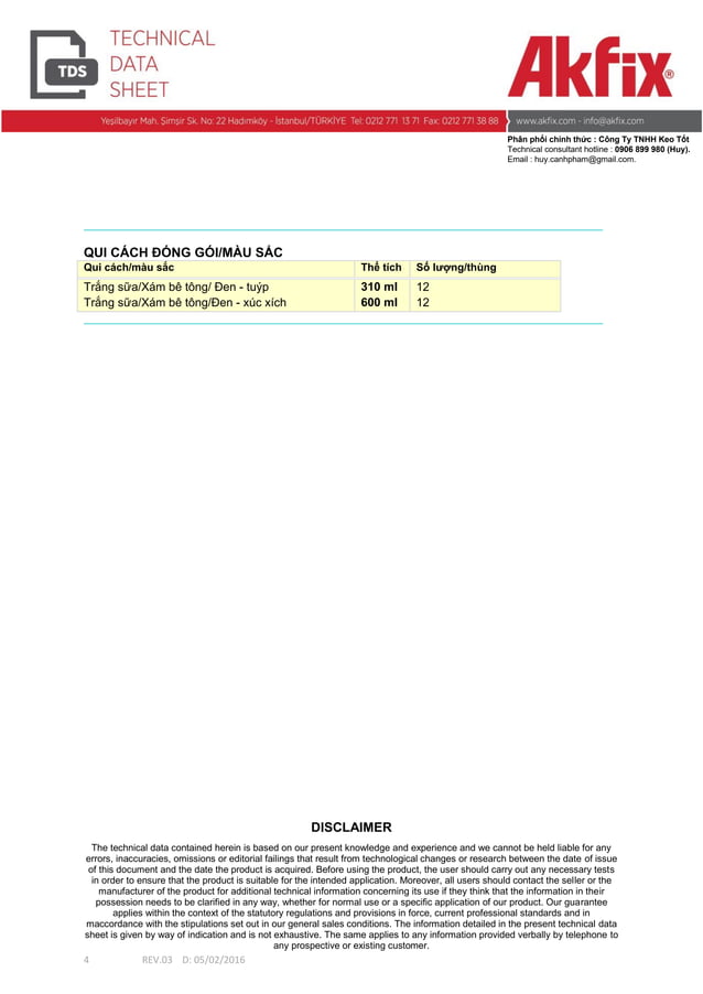 Trám khe polyurethane Akfix P635 | PDF | Auto Type | Automotive
