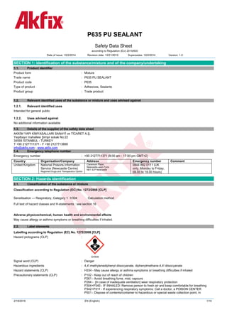 Trám khe polyurethane Akfix P635 | PDF