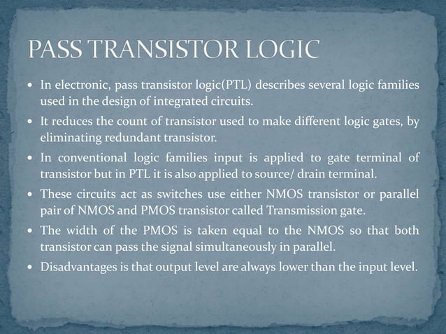 CMOS LOGIC STRUCTURES | PPTX