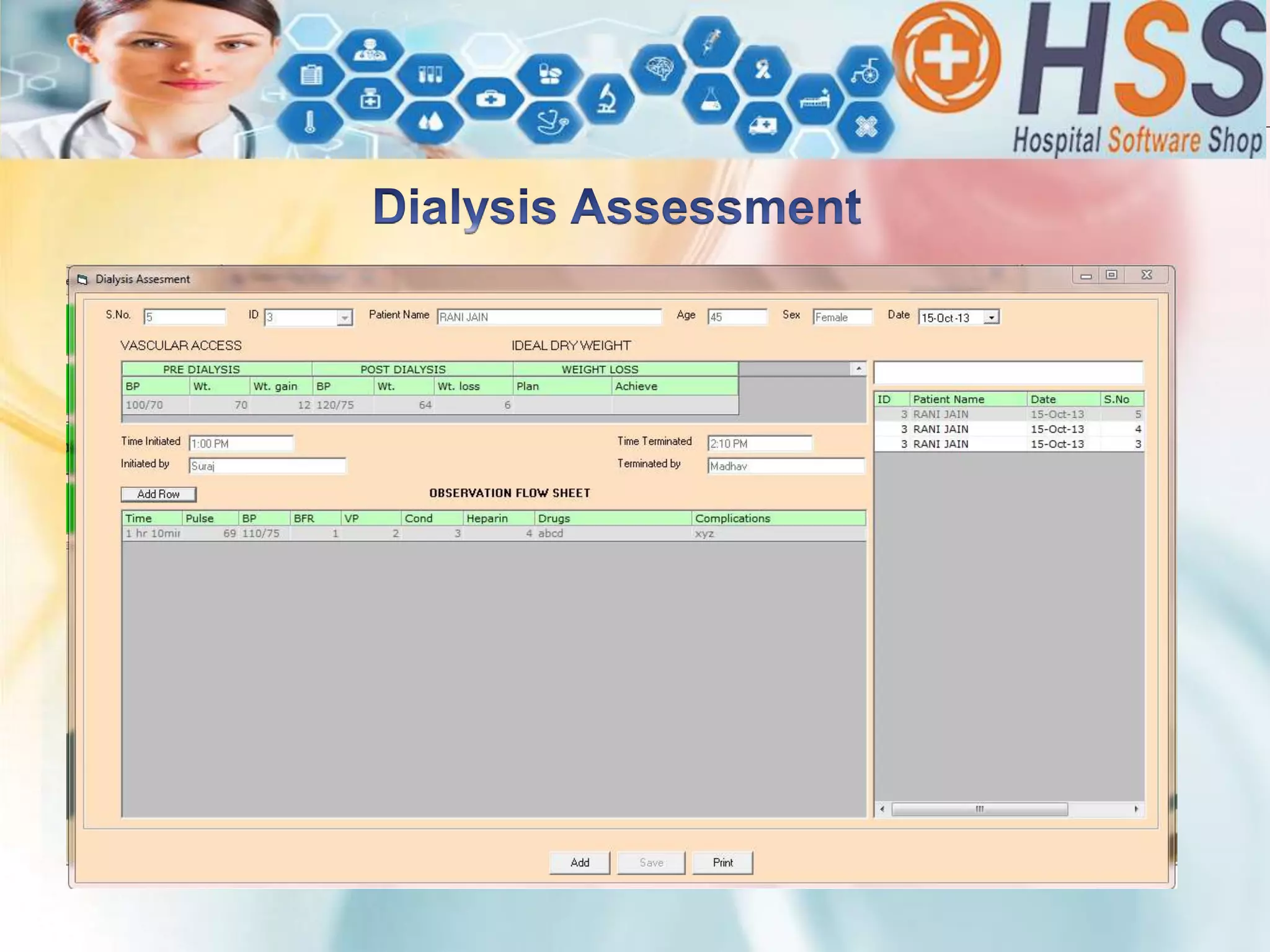 Dialysis Center Software from HospitalSoftwareShop.com