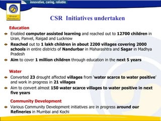 BPCL - CSR Initiatives | PPT