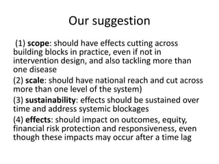 Health system strengthening – what is it, how should we assess it, and ...