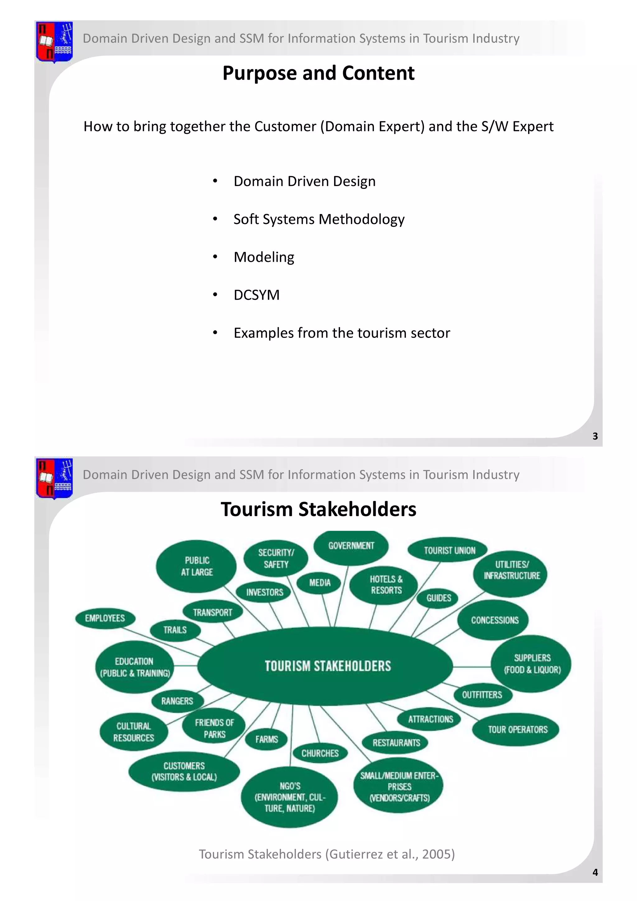 Domain Driven Design and Soft Systems Methodology for Information Systems in Tourism Industry ...