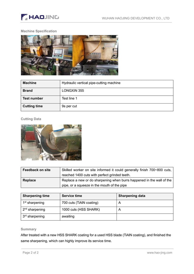 HSS SHARK Coating Test Report | PDF