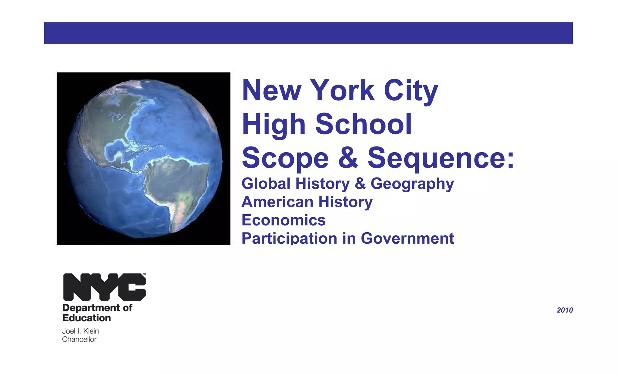 NYC H.S. Social Studies Scope and Sequence | PDF