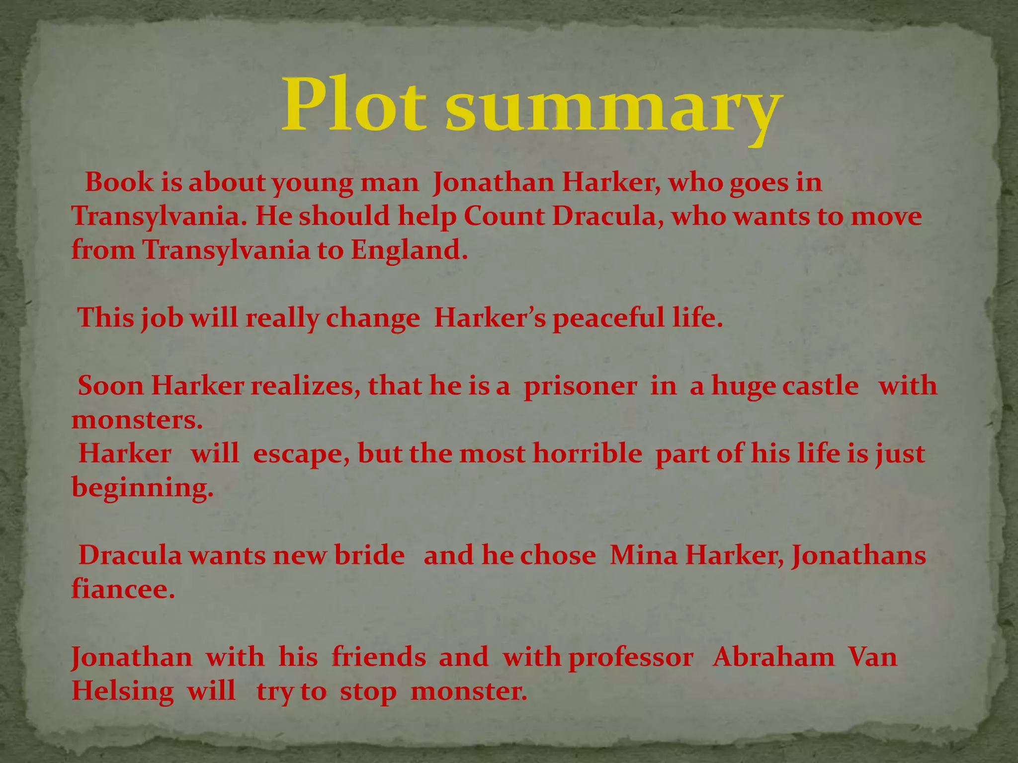 "Dracula" by Bram Stoker | PPTX | Fiction | Books and Literature