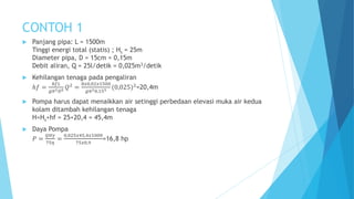 Hidrolik Saluran Tertutup Pompa (Teknik Pengairan) | PDF