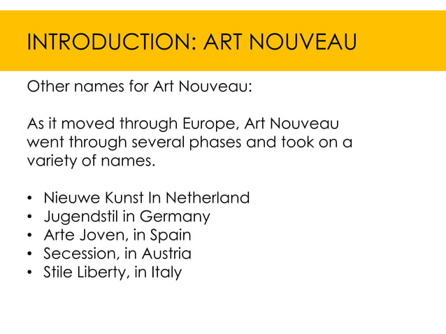 Art Nouveau ppt | PPTX | Arts and Crafts | Hobbies & Interests