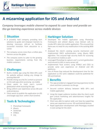 A mLearning application for iOS and Android | PPTX