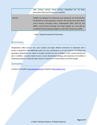 Widgetization: A New Paradigm | PDF