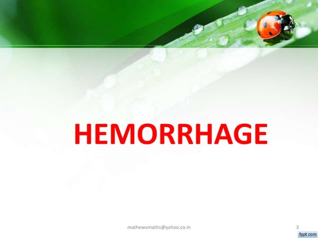 Hemorrhage ,Shock & Unconsciousness PPT | PPTX | Blood Disorders ...