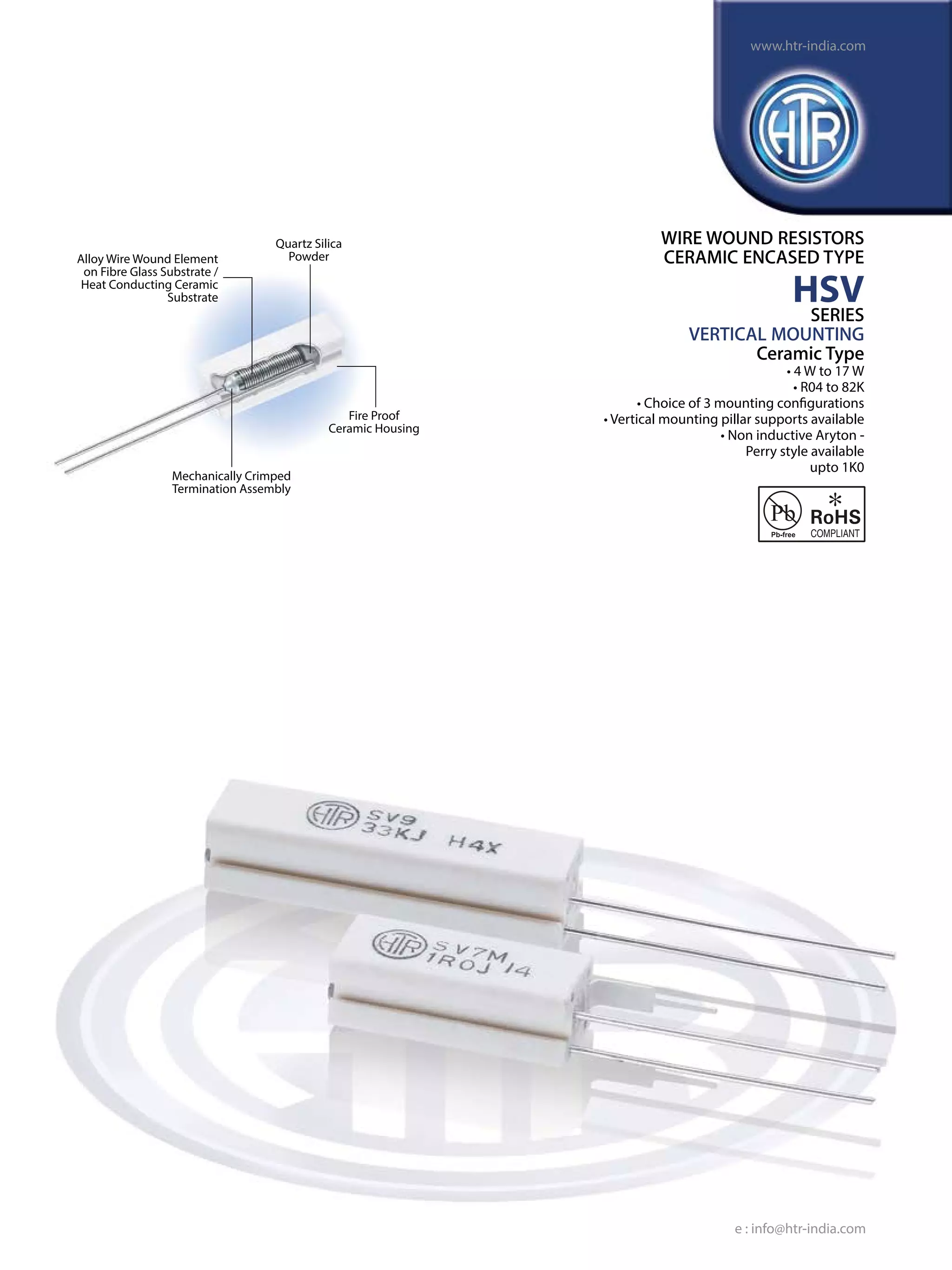 HTR India - Products - Wire Wound Resistors - Ceramic Encased Resistor ...