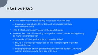 HSV presentation.pdf delineates the risk factors, differential ...
