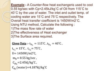 Effectiveness for Counterflow heat exchanger | PPTX