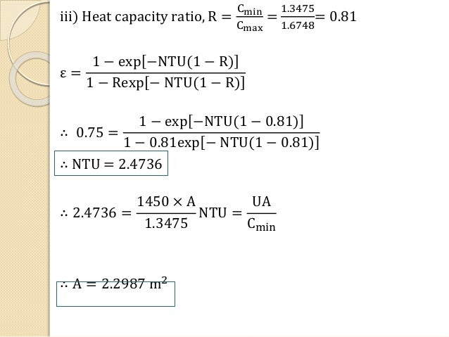 Effectiveness for Counterflow heat exchanger