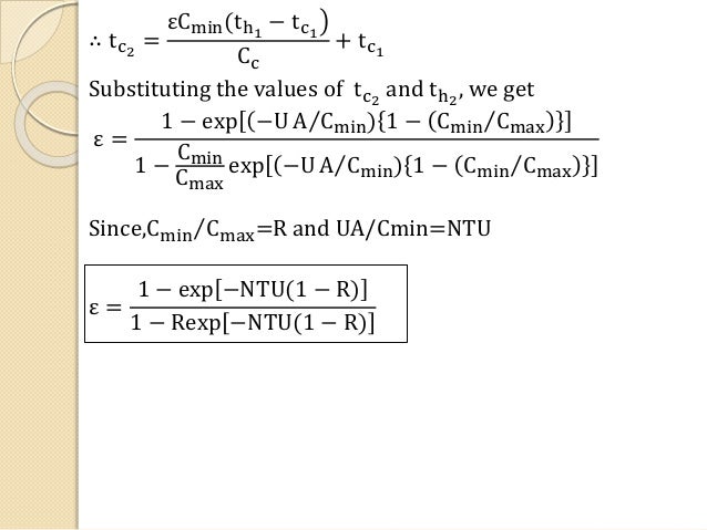 Effectiveness for Counterflow heat exchanger
