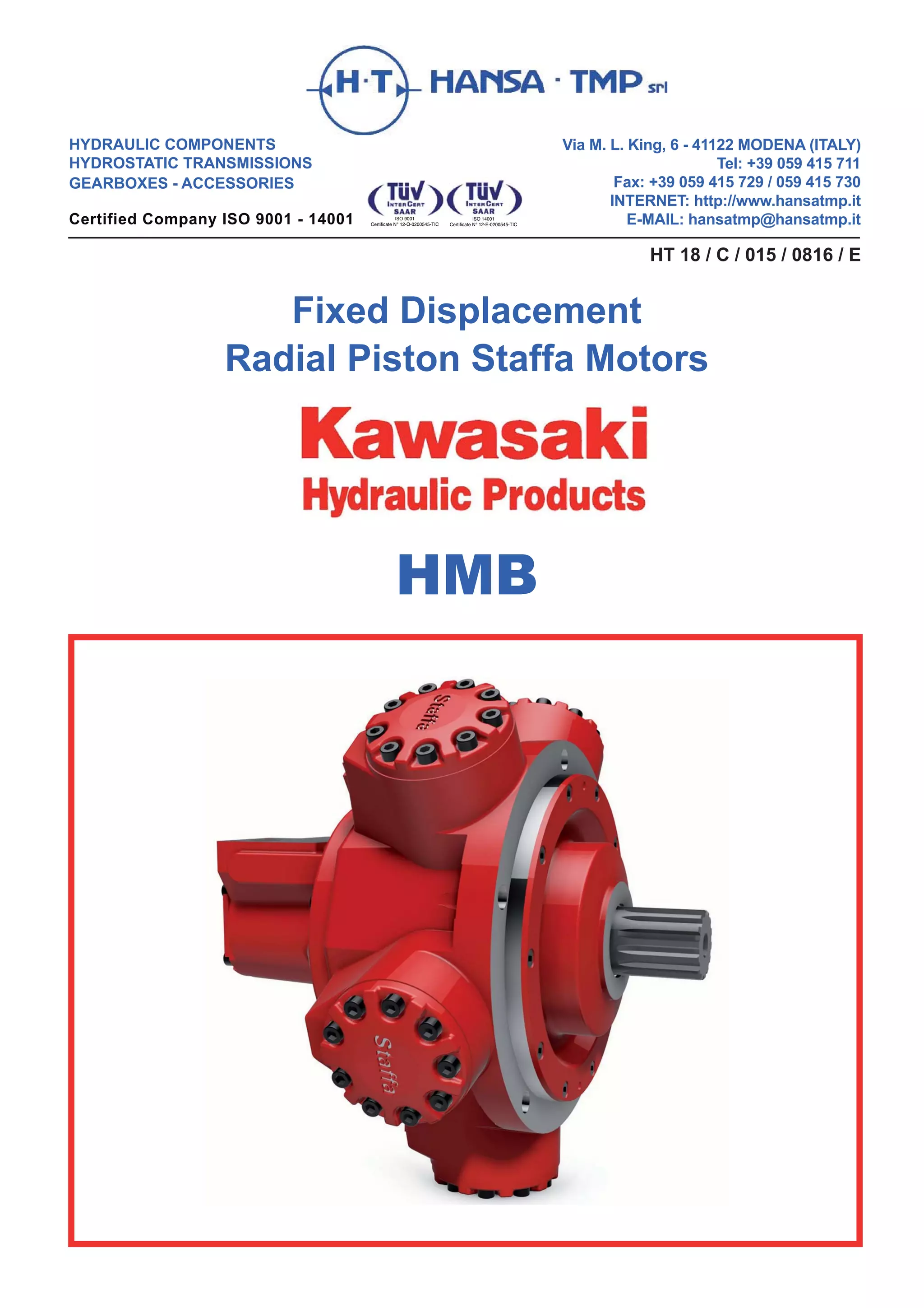 Гидромоторы серии HMB HANSA-TMP | PDF