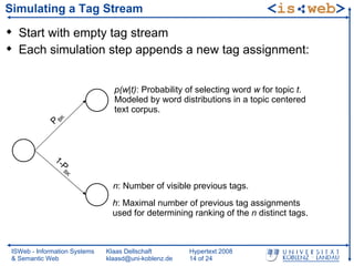 An Epistemic Dynamic Model for Tagging Systems | PPT