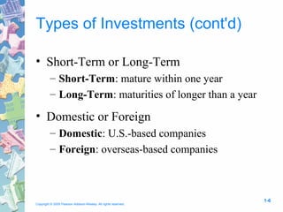 Types of investment | PPT
