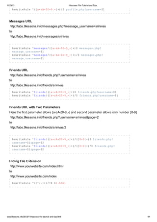 Htaccess file tutorial and tips | PDF