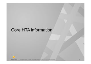 EUnetHTA Training course for Stakeholders - Introduction to the HTA ...