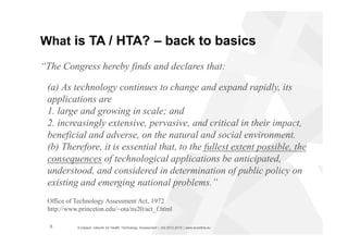 EUnetHTA Training course for Stakeholders - Introduction to the HTA ...