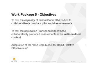 EUnetHTA Training course for Stakeholders - How to use HTA for decision ...