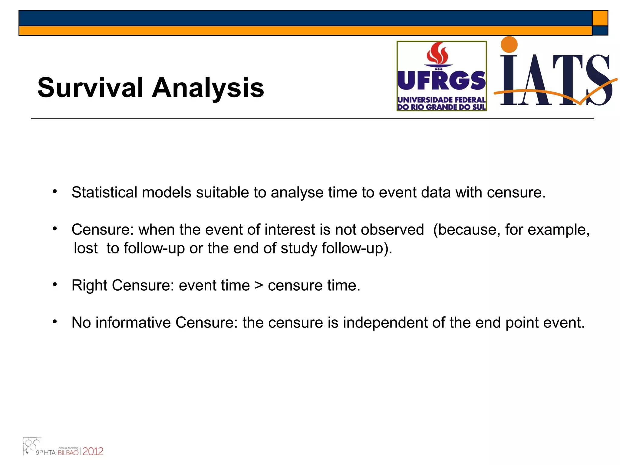 Parametric Survival Analysis in Health Economics | PPT