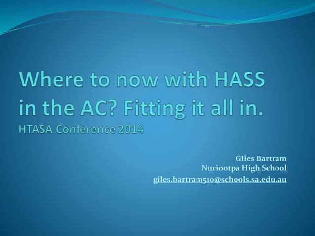 where to now in HASS | PPTX