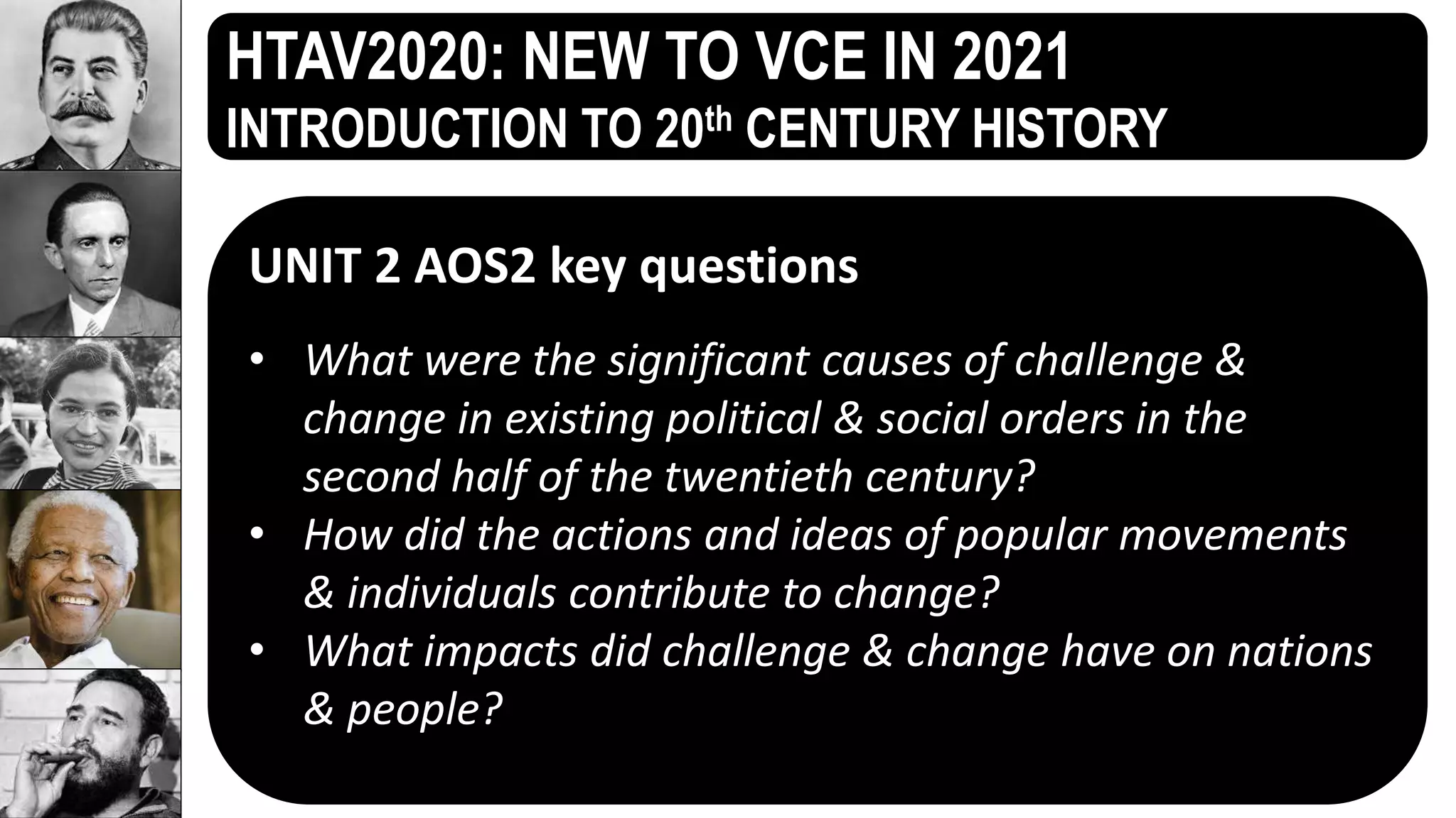 HTAV 2020 Intro to unit 1 & 2 History | PPTX