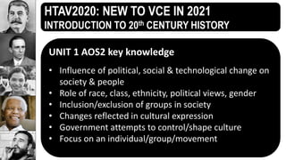 HTAV 2020 Intro to unit 1 & 2 History | PPTX