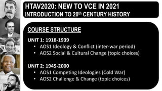 HTAV 2020 Intro to unit 1 & 2 History | PPTX