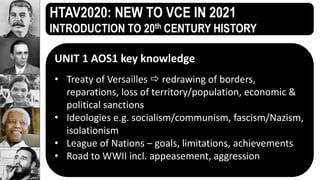 HTAV 2020 Intro to unit 1 & 2 History | PPTX