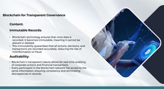 revolutionzing corporate govereance with blockchain | PPT