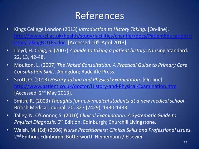 Clinical History Taking | PPTX