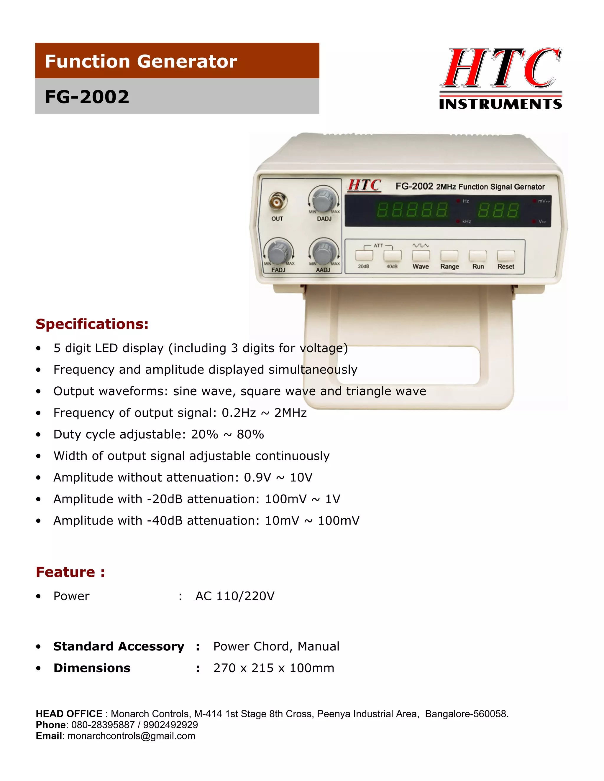 Htc function generator fg 2002 | PDF