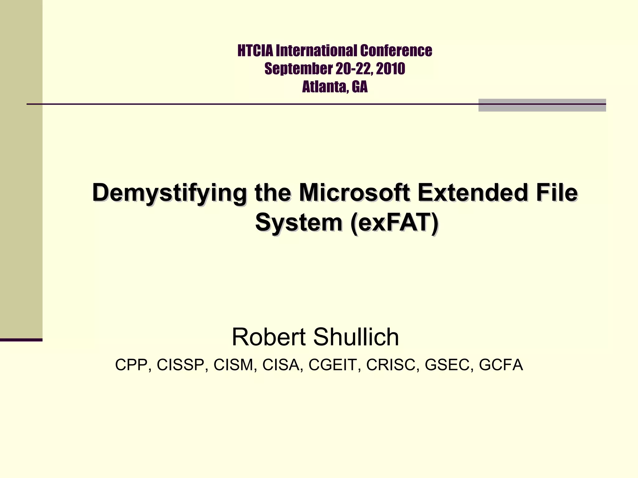 Demystifying the Microsoft Extended FAT File System (exFAT) | PPT ...