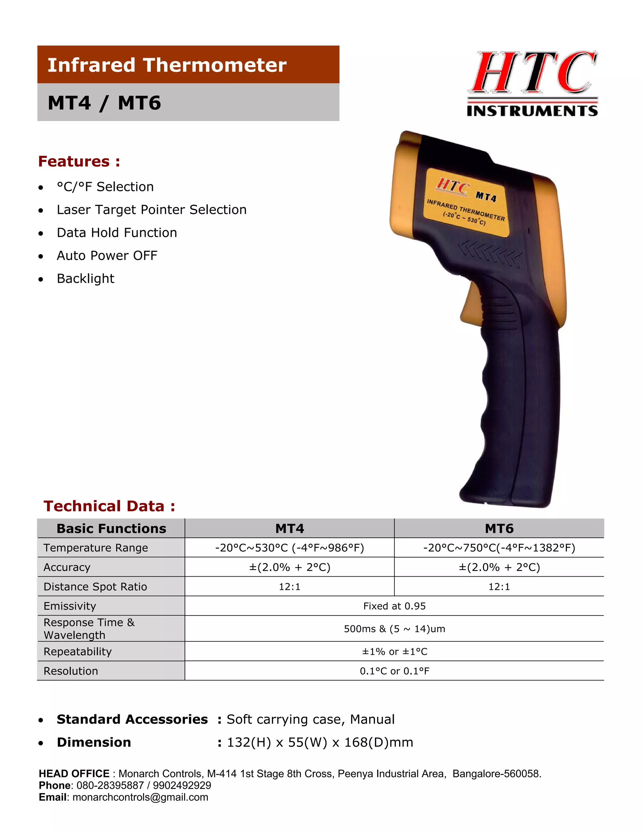 Htc infra red thermometer mt4 & mt6 | PDF