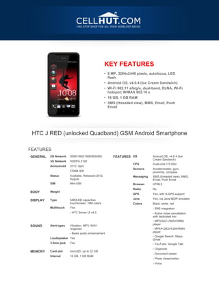 HTC Desire SV Dual SIM Radical Yellow Unlocked GSM Android Smartphone | PDF