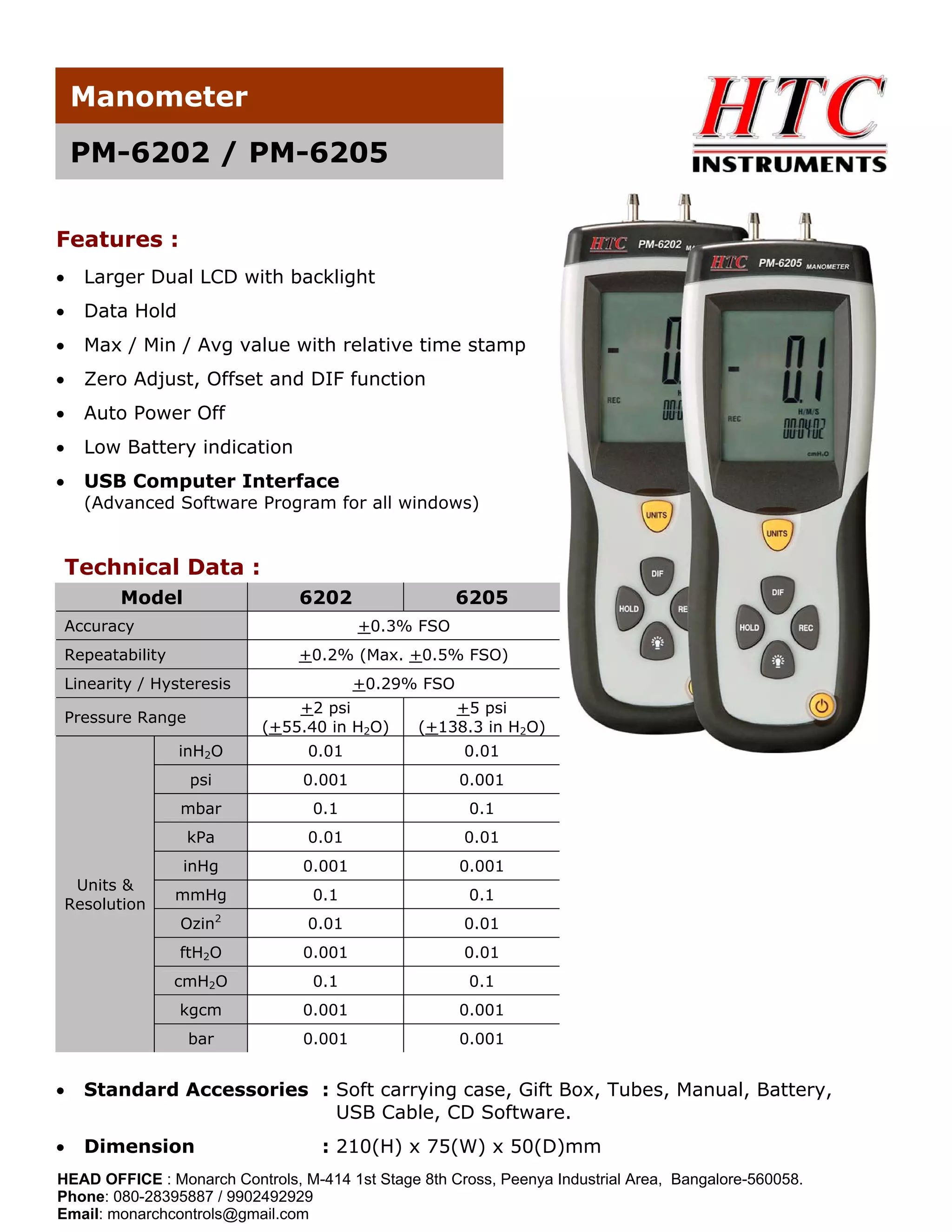 Htc mano meter 46 pm 6202 & pm-6205 | PDF