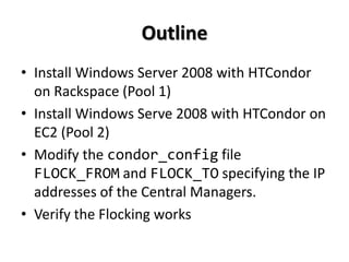 HTCondor flocking between two clouds | PPTX