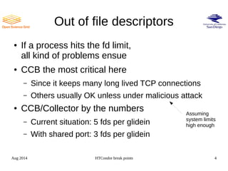 Known HTCondor break points | PPT