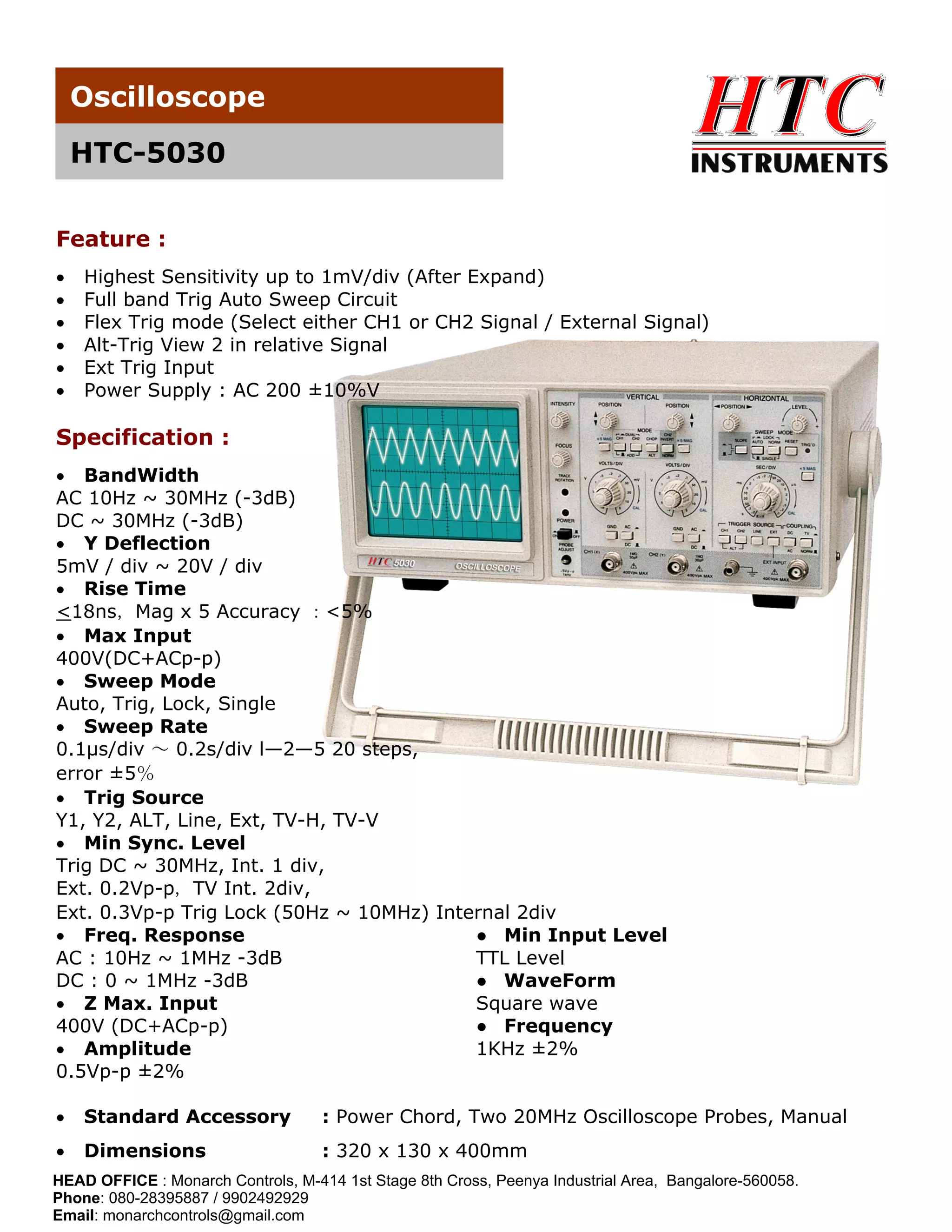 Htc oscilloscope htc 5030 | PDF