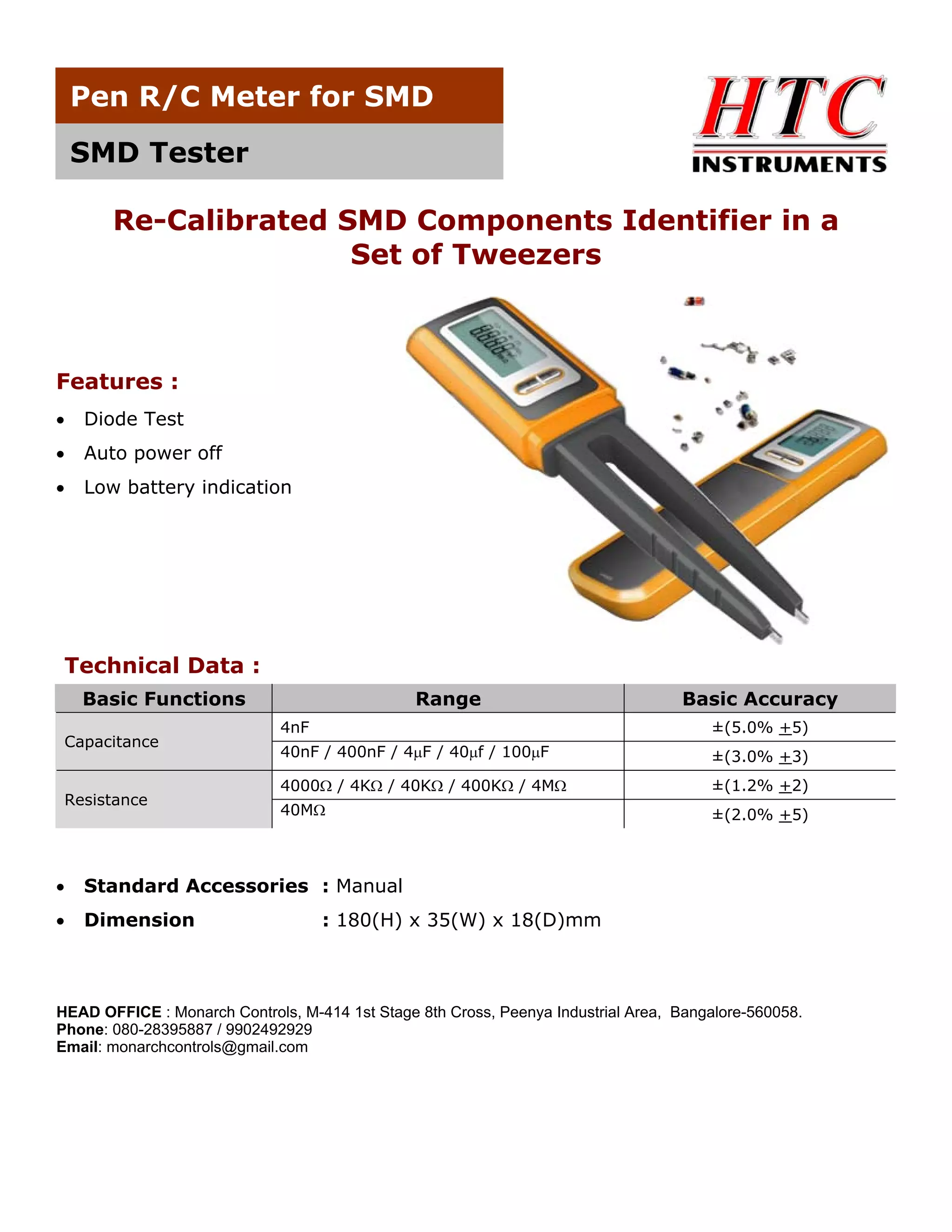 Htc pen rc meter for smd smd tester | PDF