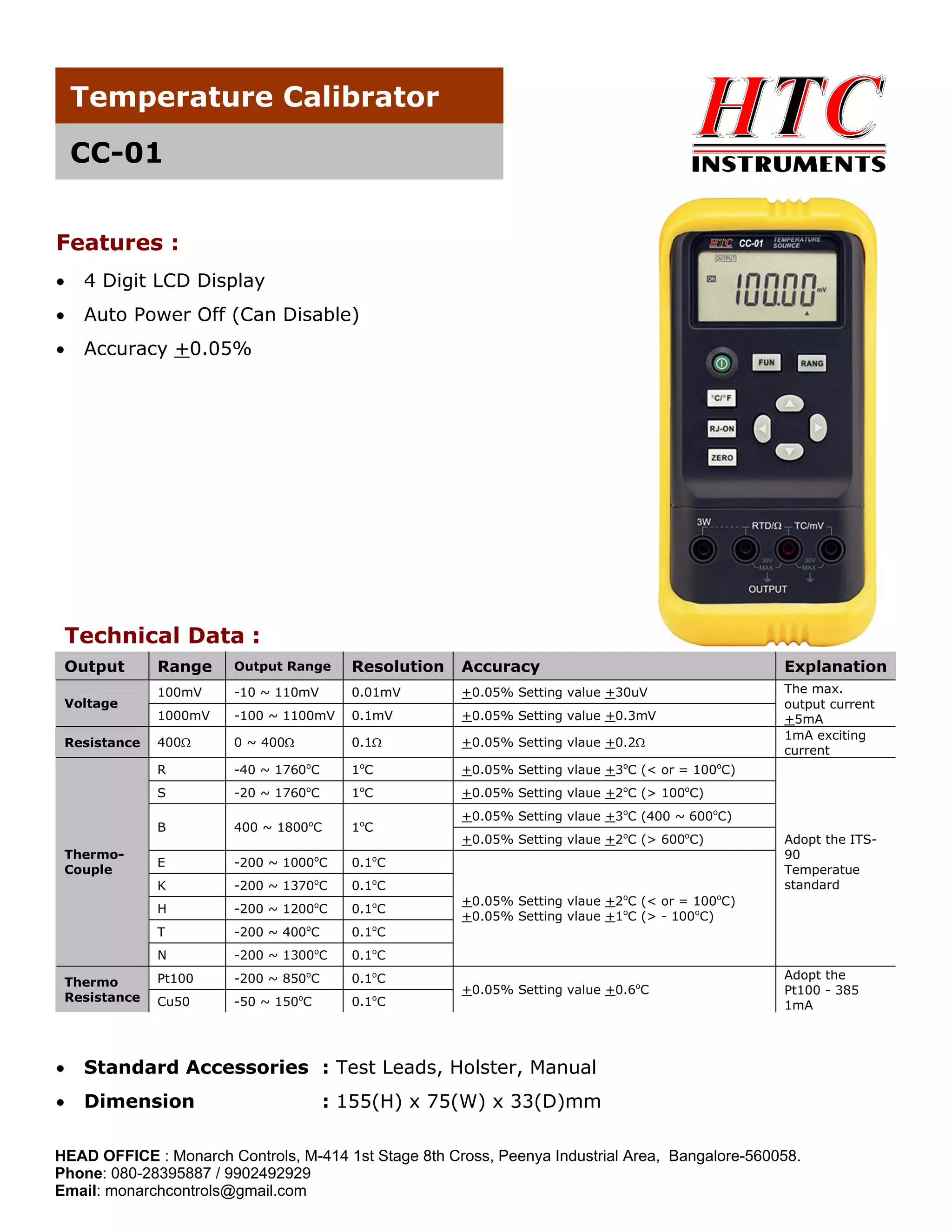 Htc temperature calibrator cc 01 (2) | PDF