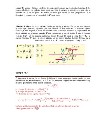 Cap. 21 zemanski--carga electrica y campo electrico tarea usac | DOCX