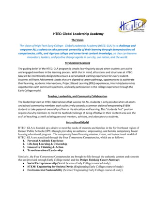 Htec gla one sheet | DOCX | Professional School | Postgraduate Education