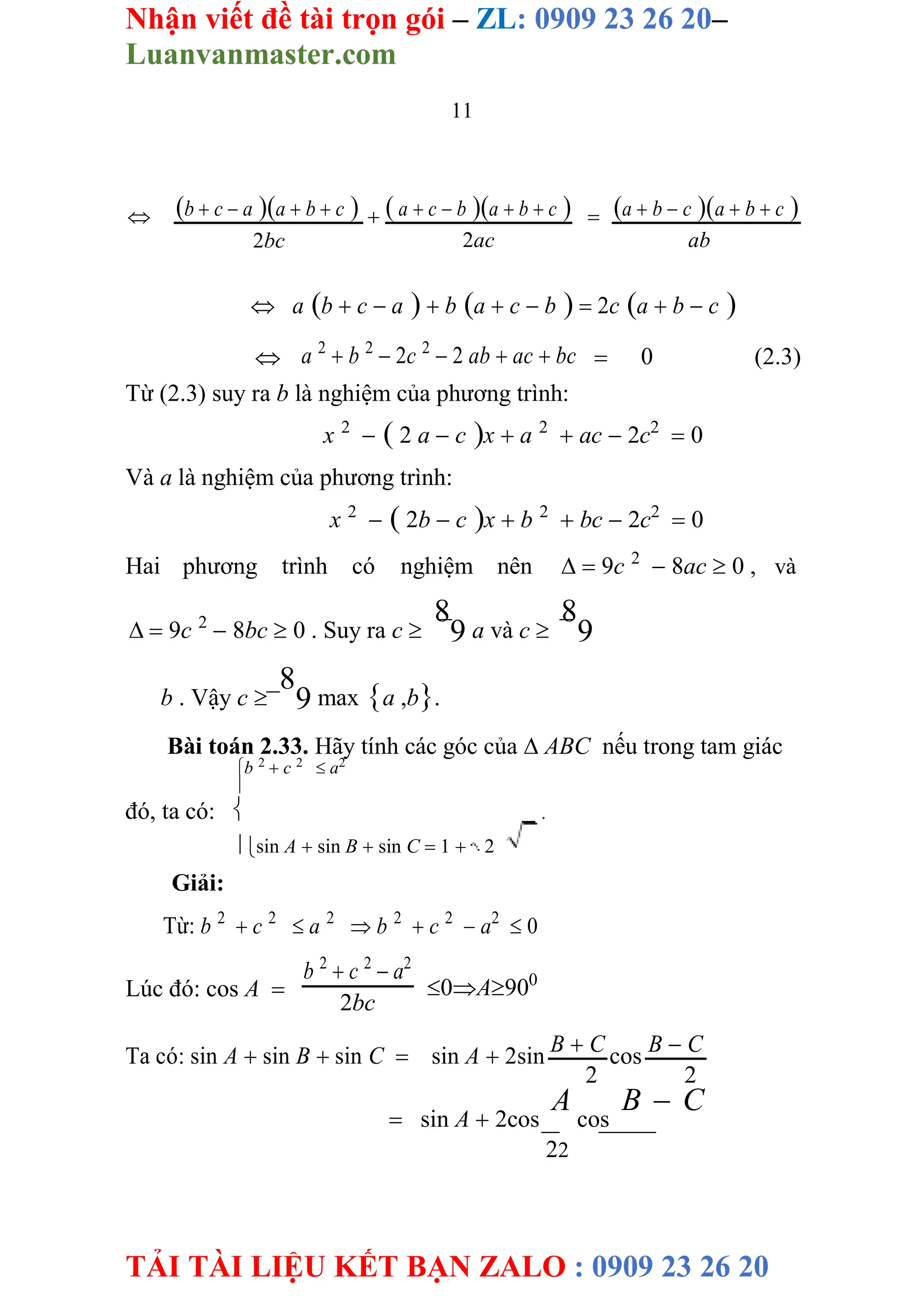 Hệ Thức Lượng Giác Và Ứng Dụng.doc