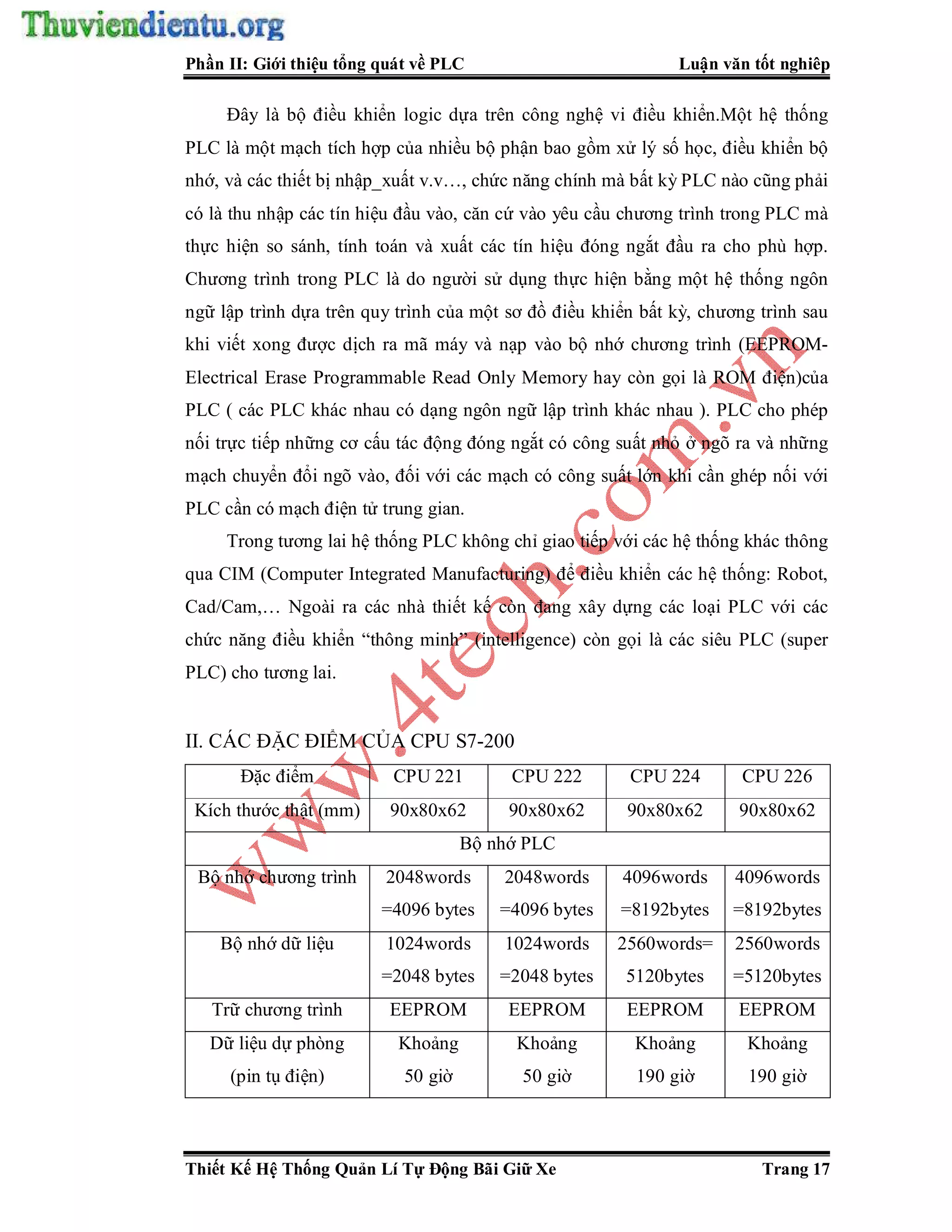 Hệ thống bãi giữ xe ô tôt tự động ( pdf) | PDF