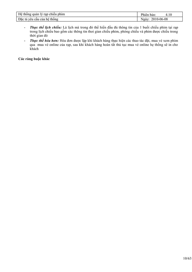 Hệ thống quản lý rạp chiếu phim | DOC